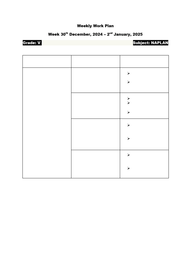 Work Plan | PDF