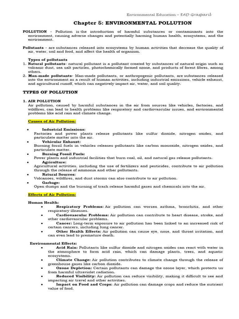 Environmental Pollution | PDF | Water Pollution | Air Pollution