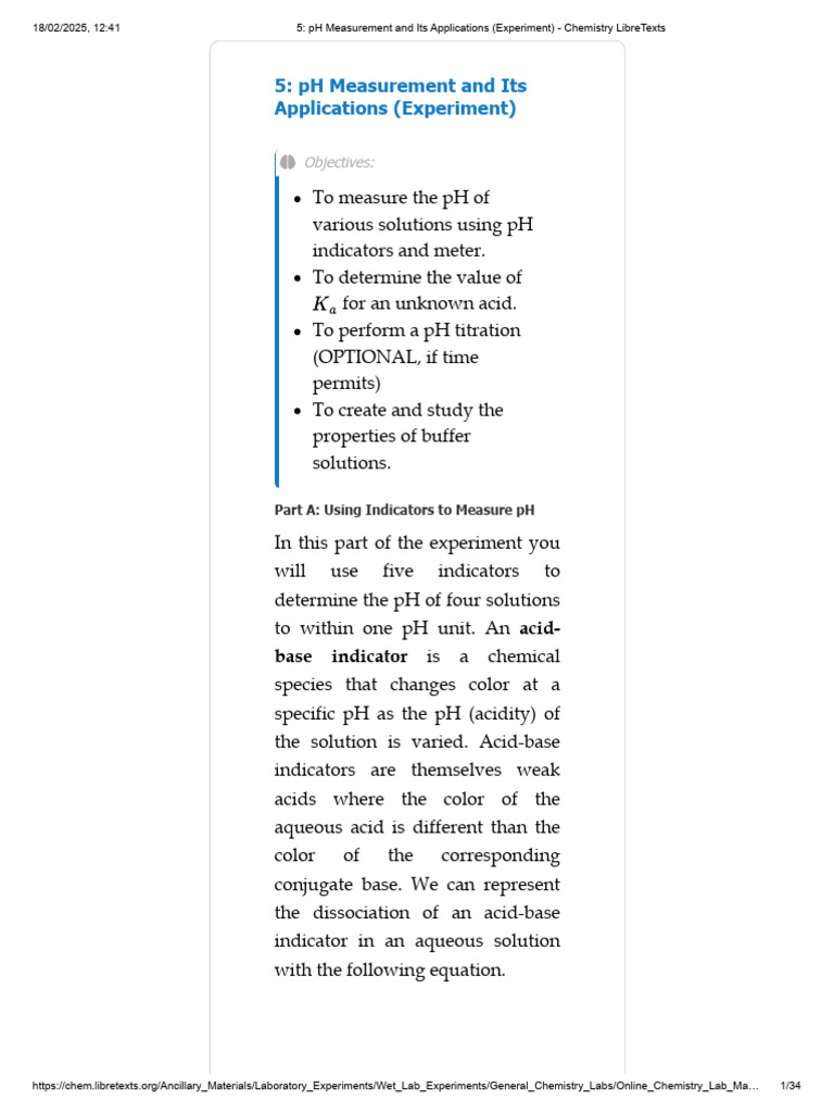5 - PH Measurement and Its Applications (Experiment) - Chemistry ...