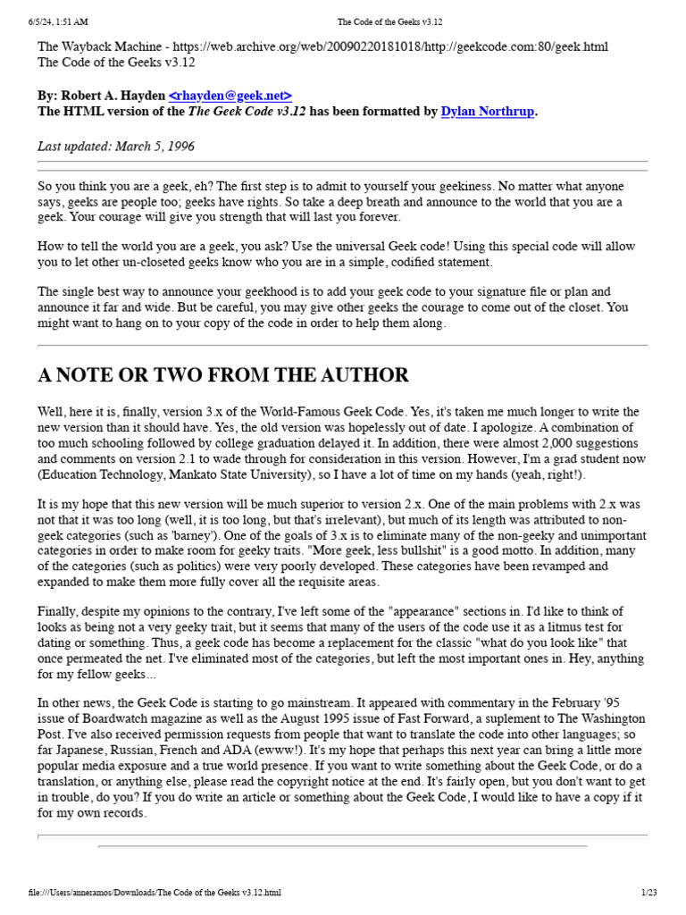 The Code of The Geeks v3.12 | PDF | Perl | Linux