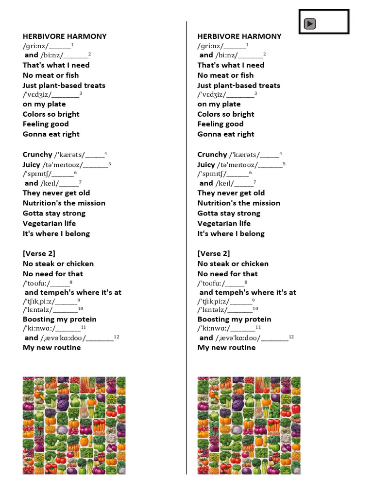 Herbivore Harmony: A Vegetarian Anthem | PDF