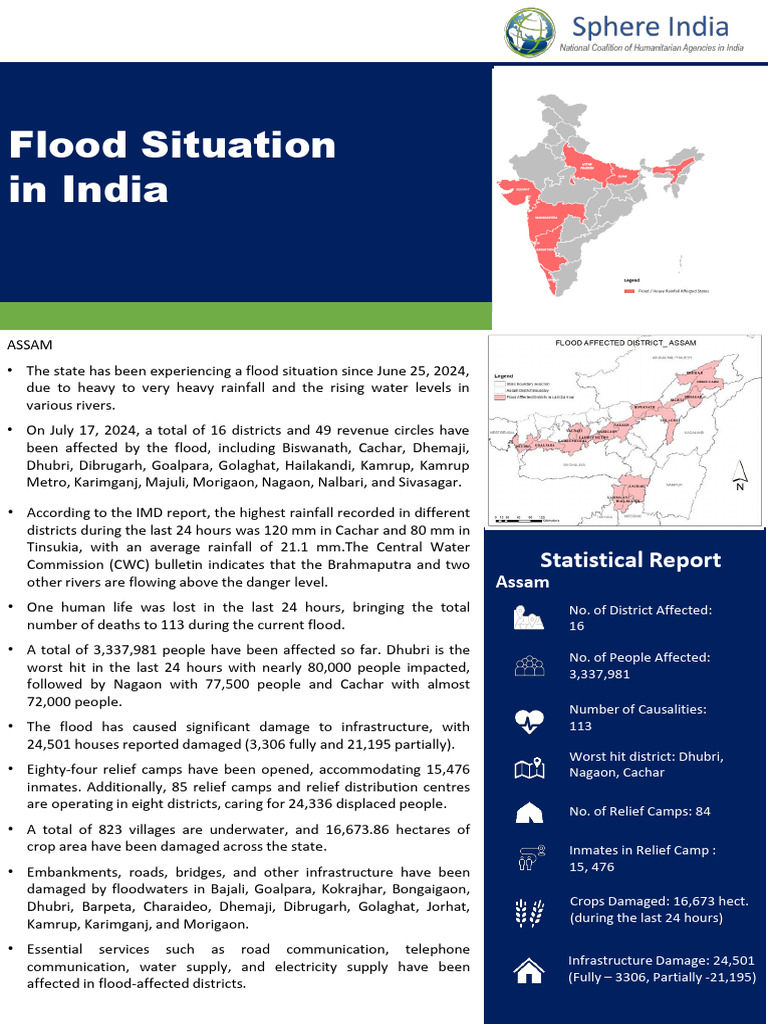 SI Sitrep-2 - Flood Situation in India - 18-07-2024 | PDF | Emergency Management | Natural Events