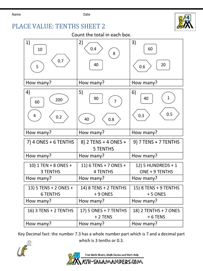 place-value-tenths-2 | PDF | Arithmetic | Numbers