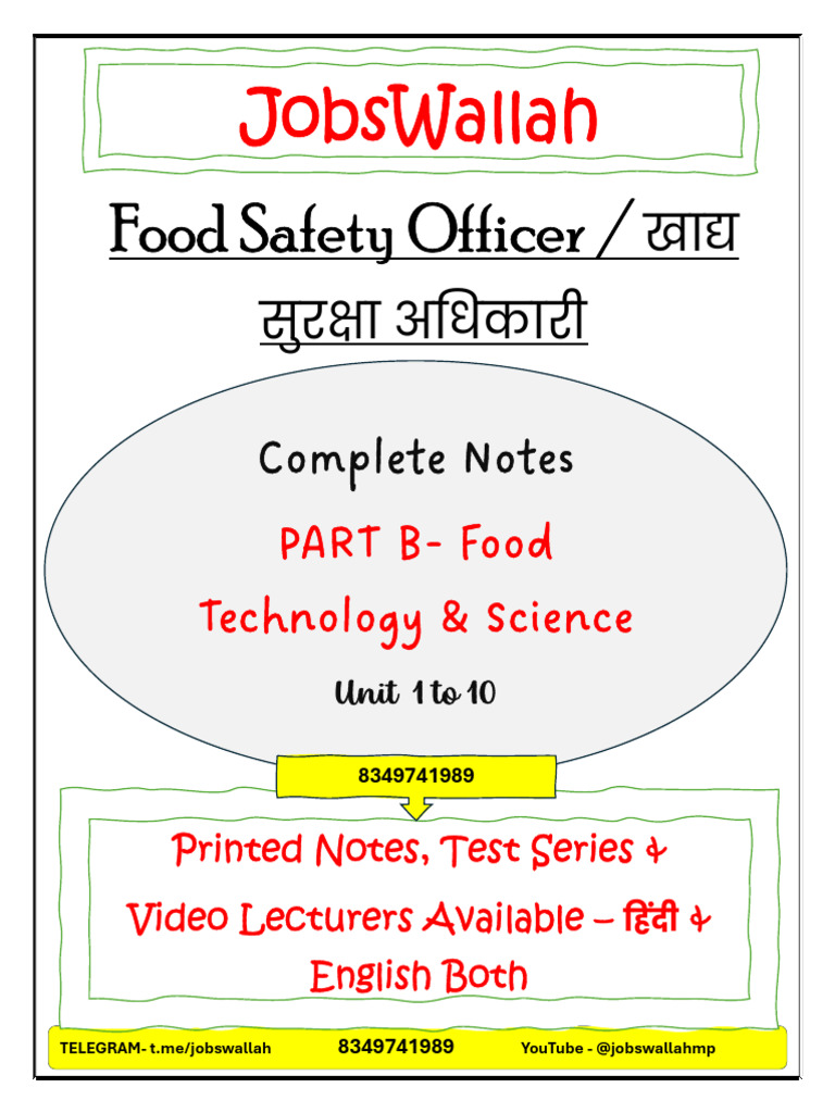 Food Safety Officer Notes - English | PDF | Bacteria | Nutrients