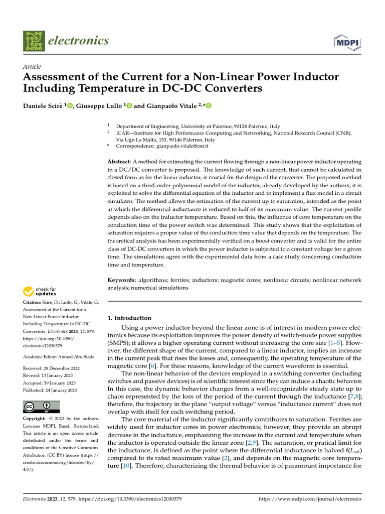 electronics-12-00579-v3 | PDF | Inductor | Inductance
