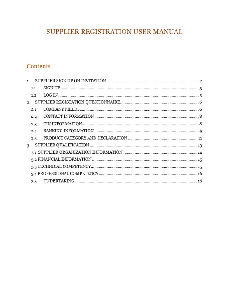 Supplier Registration and Qualification - Supplier Manual | PDF | Login | User (Computing)