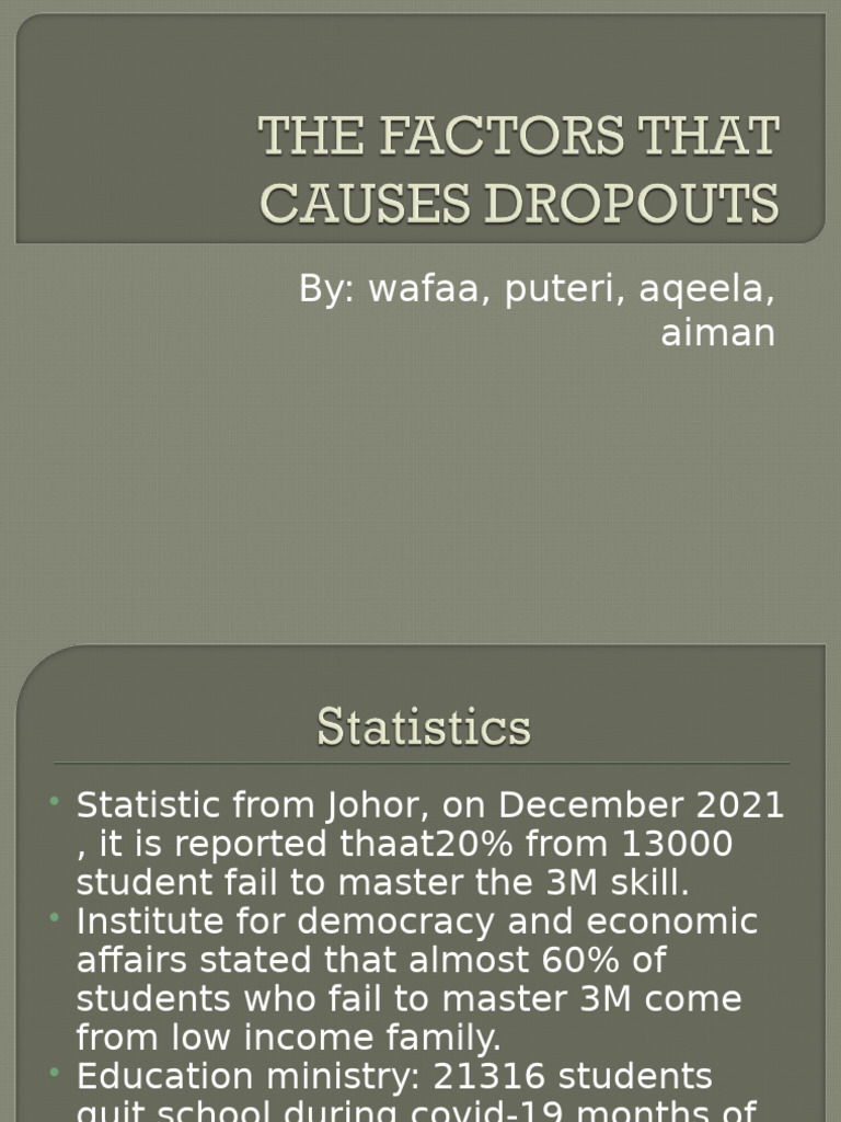 The Factors That Causes Dropouts | PDF