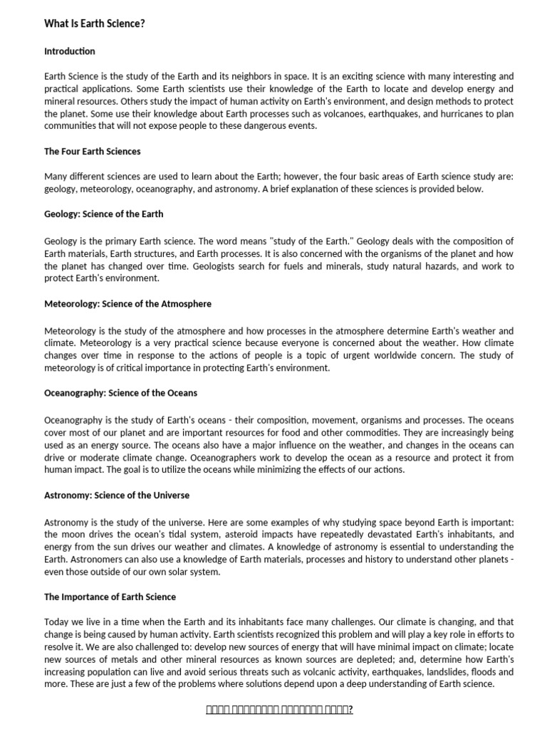 What Is Earth Science | PDF