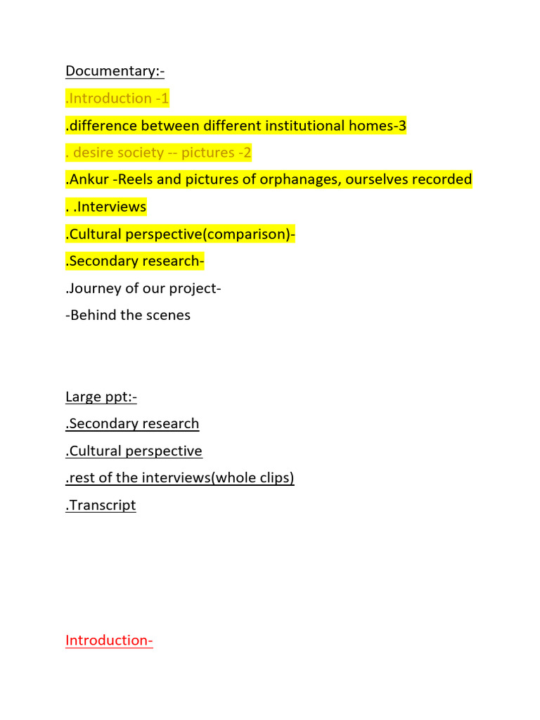 Final Script Documentary | PDF | Orphanage | Poverty