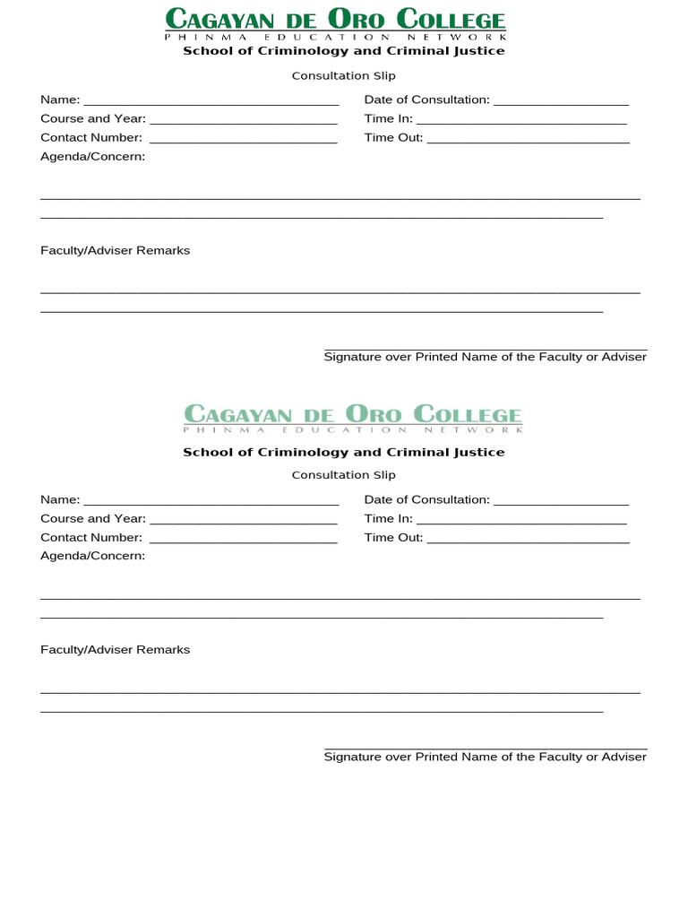 Consultation Form BSCRIM | PDF