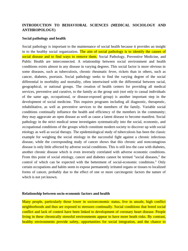 Intro To Behavioral Sciences | PDF | Conflict (Process) | Deviance (Sociology)