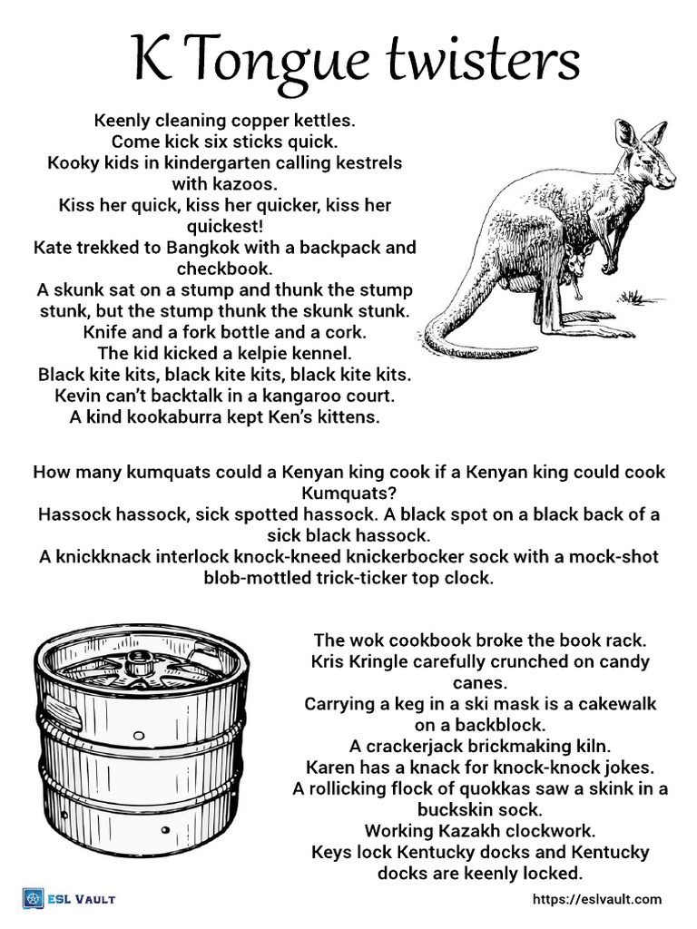 Tongue Twisters With K | PDF