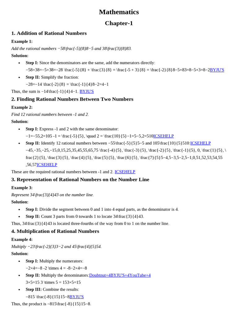 Class-VIII Mathematics Unit-I Notes | PDF | Probability | Square Root