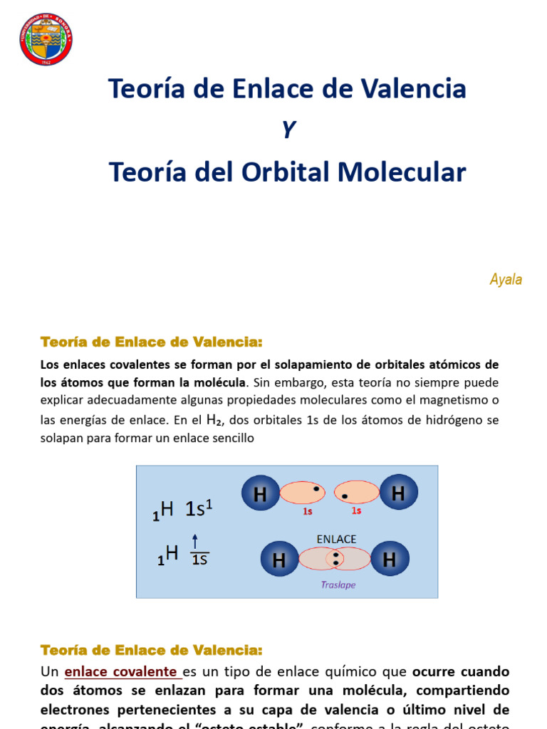 TEV y TOM | PDF | Orbital Molecular | Enlace químico