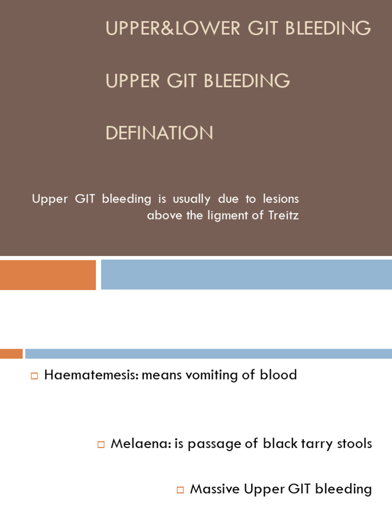Upper&lower GIT Bleeding | PDF | Colonoscopy | Ulcerative Colitis