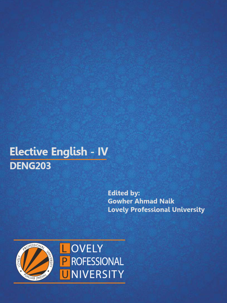 Deng203 Elective English IV | PDF | Poetry | Linguistics