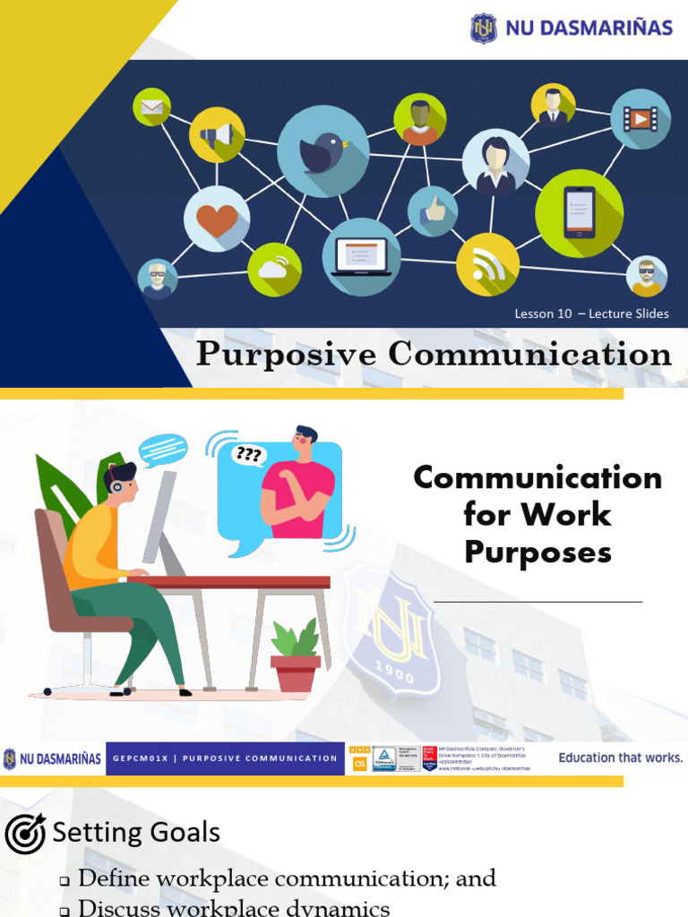Lesson 10 - Communication For Work Purposes | PDF | Communication ...
