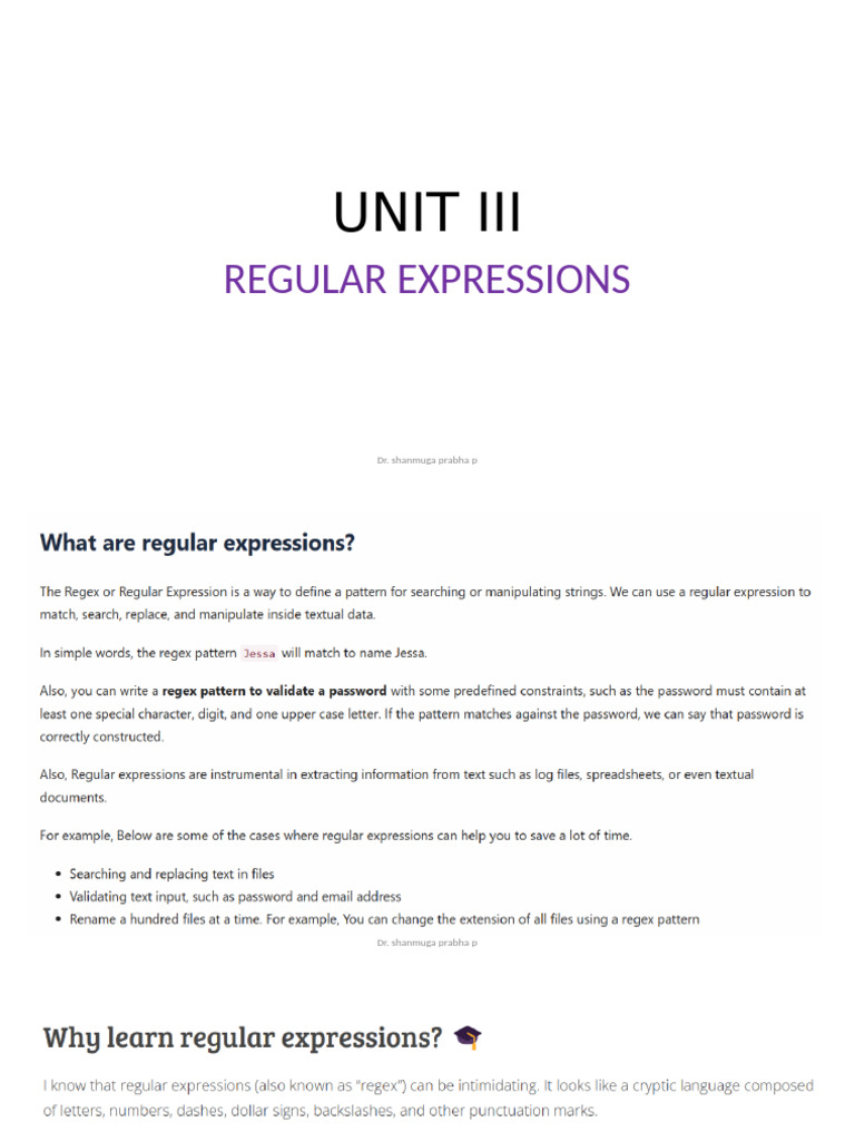 Python Regular Expressions Explained | PDF