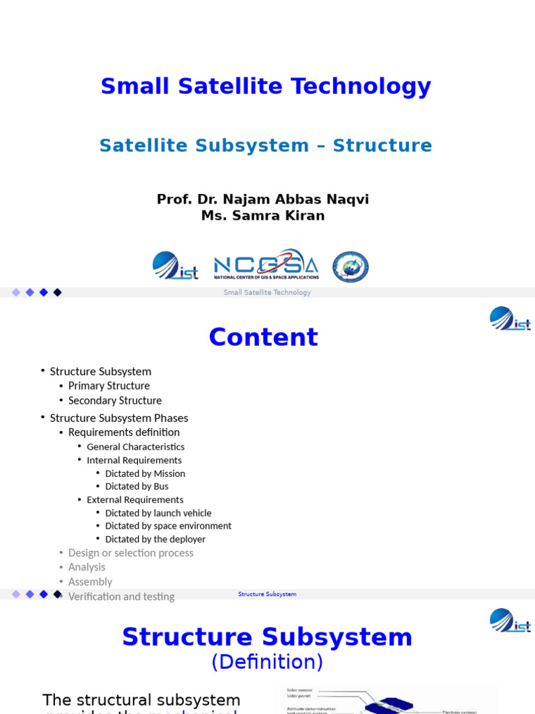 Structure Subsystem - Requirement Definition | PDF | Satellite | Astronautics