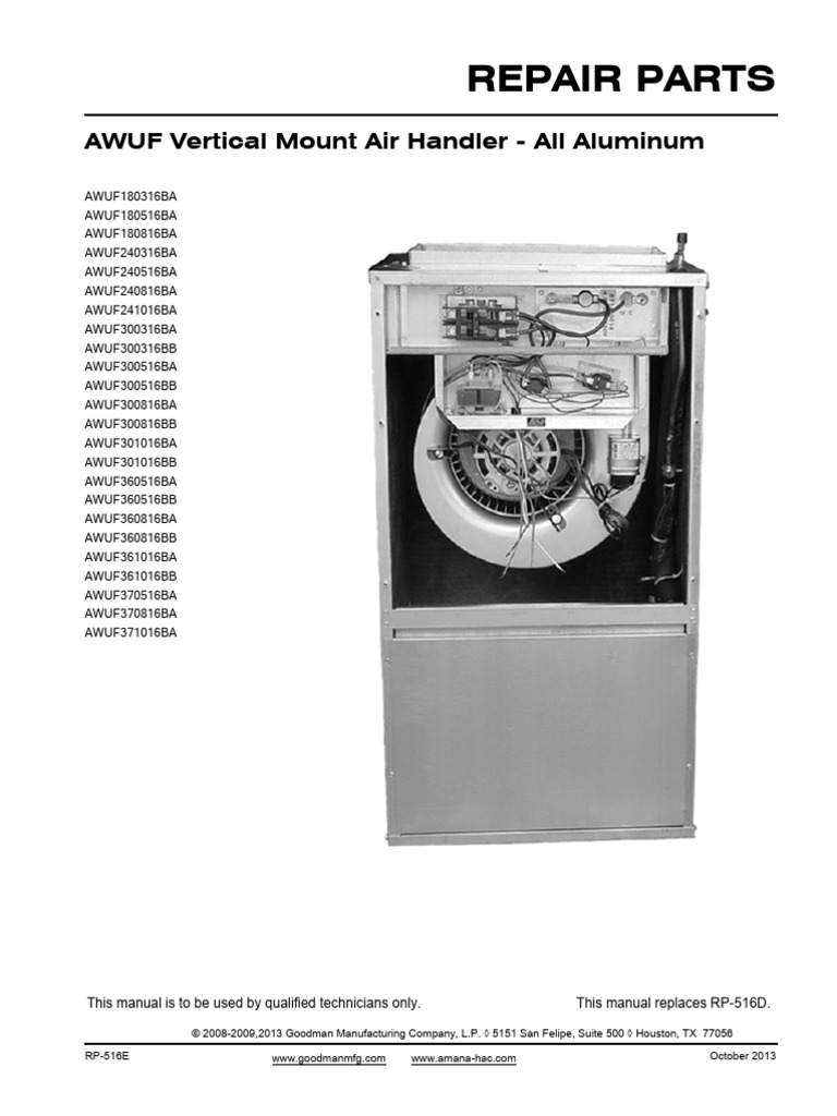 Repair-Parts-Goodman-AWUF | PDF