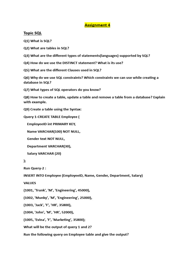 Assignment 8 DBMS | PDF