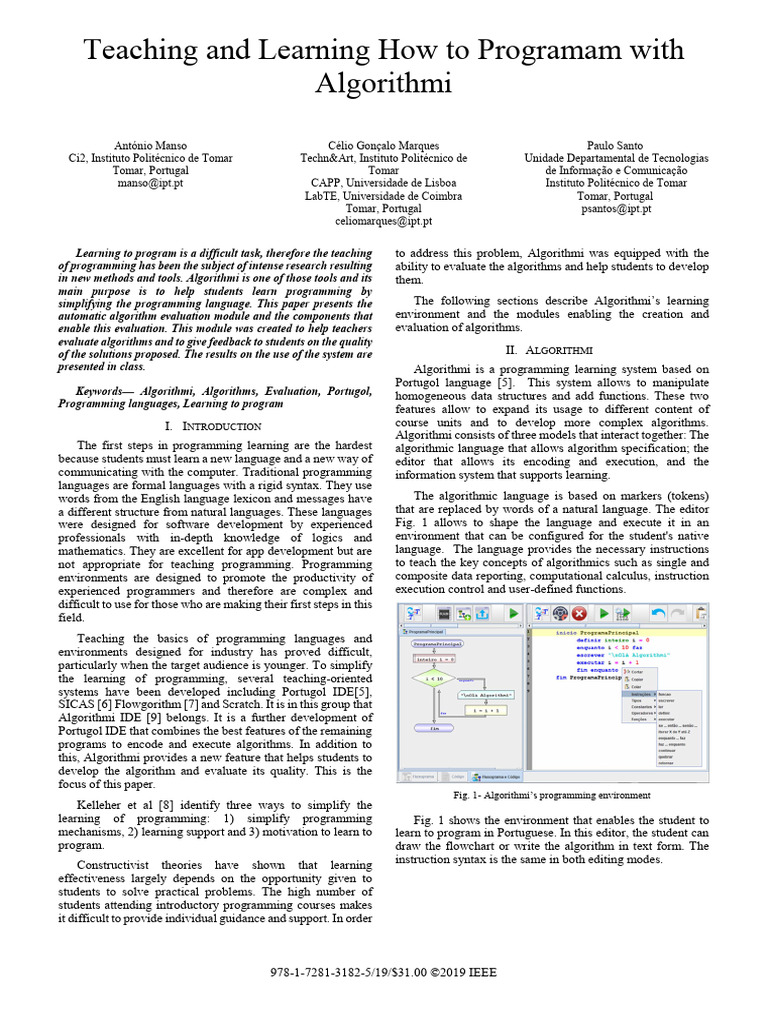 Teaching and Learning How To Programam With Algorithmi | PDF | Computer Programming | Algorithms