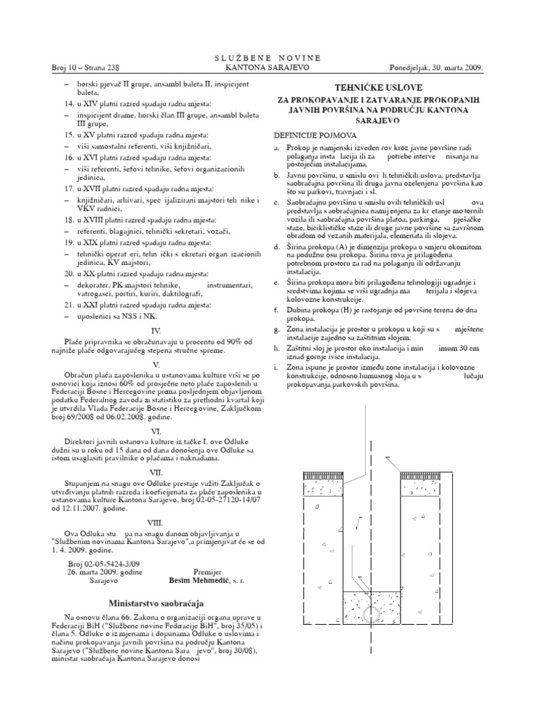 Tehnicki Uslovi Za Prokope | PDF
