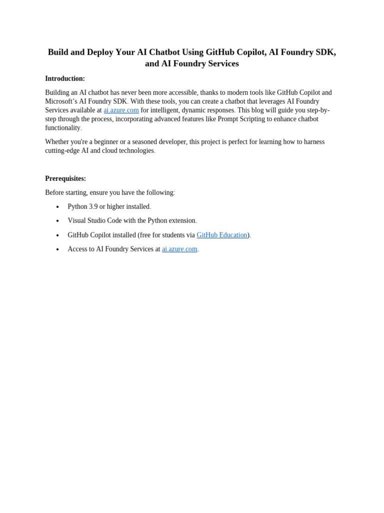 Build AI Chatbot with GitHub Copilot | PDF | Artificial Intelligence ...