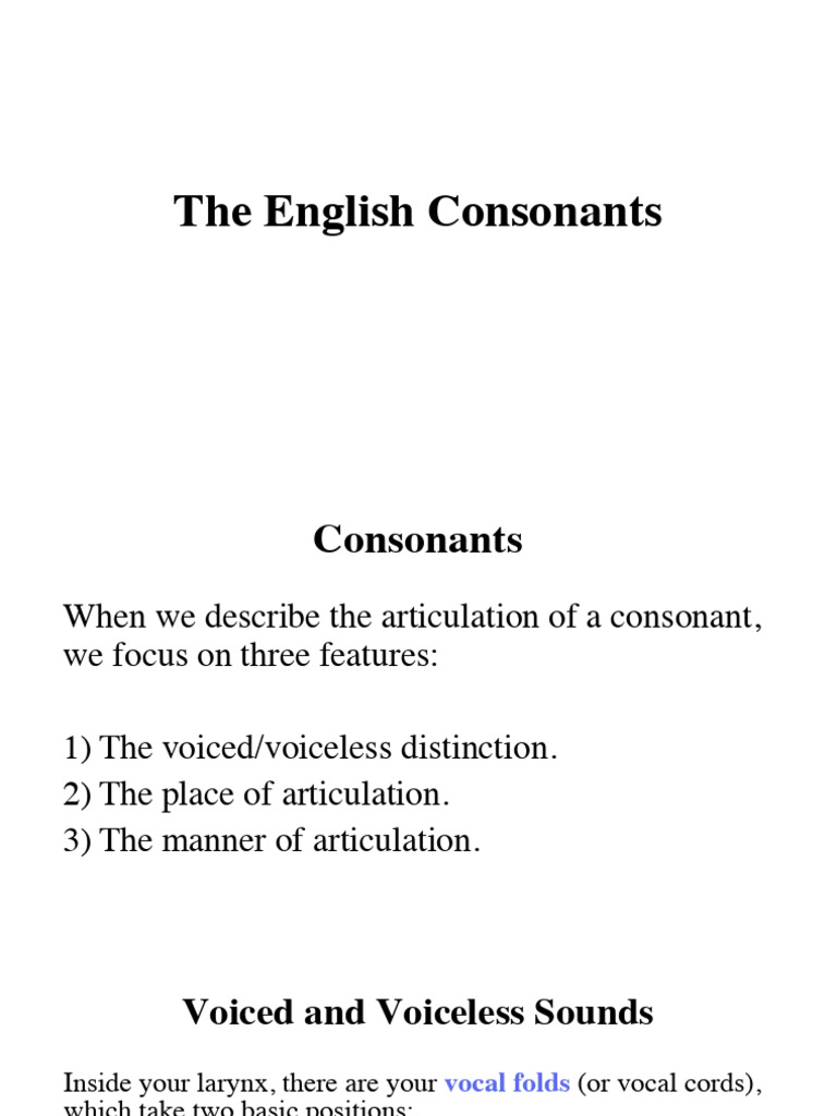 Understanding English Consonants | PDF | Linguistics | Human Voice