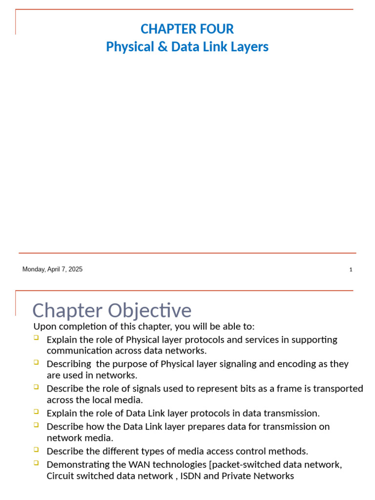 Chapter 4 - Physical and Data Link Layer | PDF | Computer Network | Network Topology