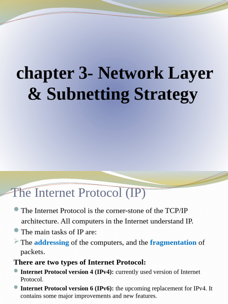 Chapter 3 - Network Layer and Ip - Addressing - and - Subnetting | PDF | Internet Protocols | Ip ...