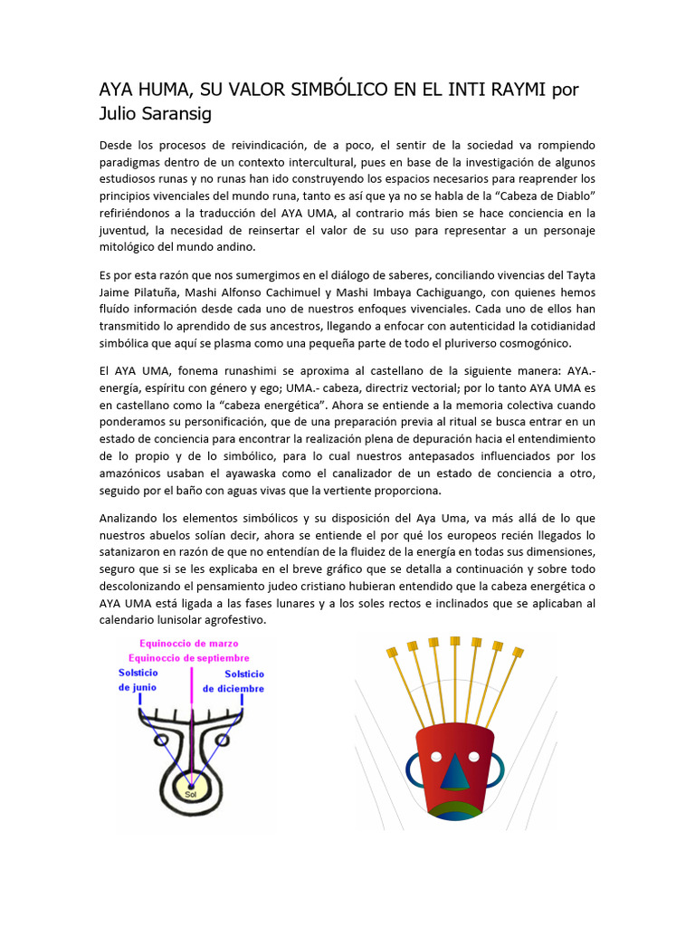 Aya Huma Su Valor Simbolico en El Inti R | PDF