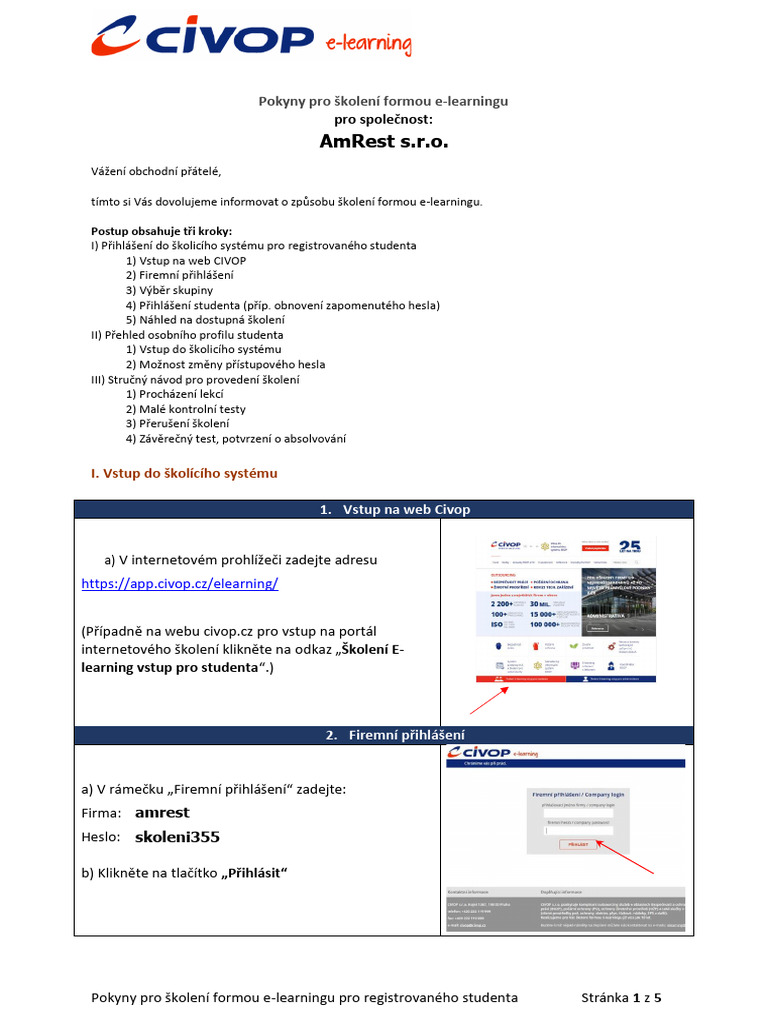 Postup Skoleni | PDF