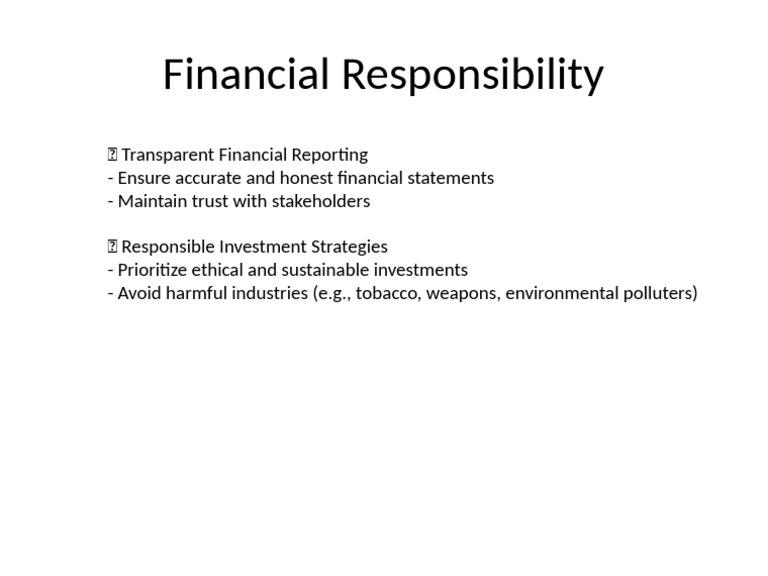 Ethical Financial Responsibility Guide | PDF