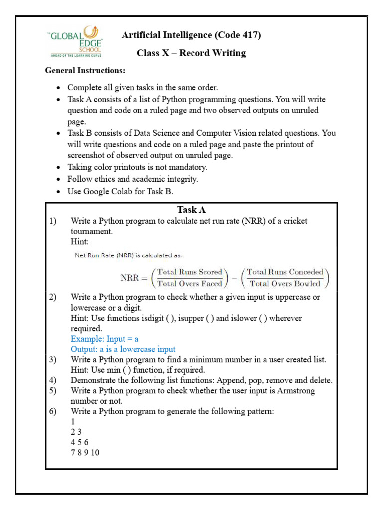GR X Record Writing Questions | PDF | Python (Programming Language ...