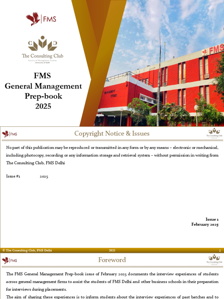 The FMS General Management Prep-Book 2025 | PDF