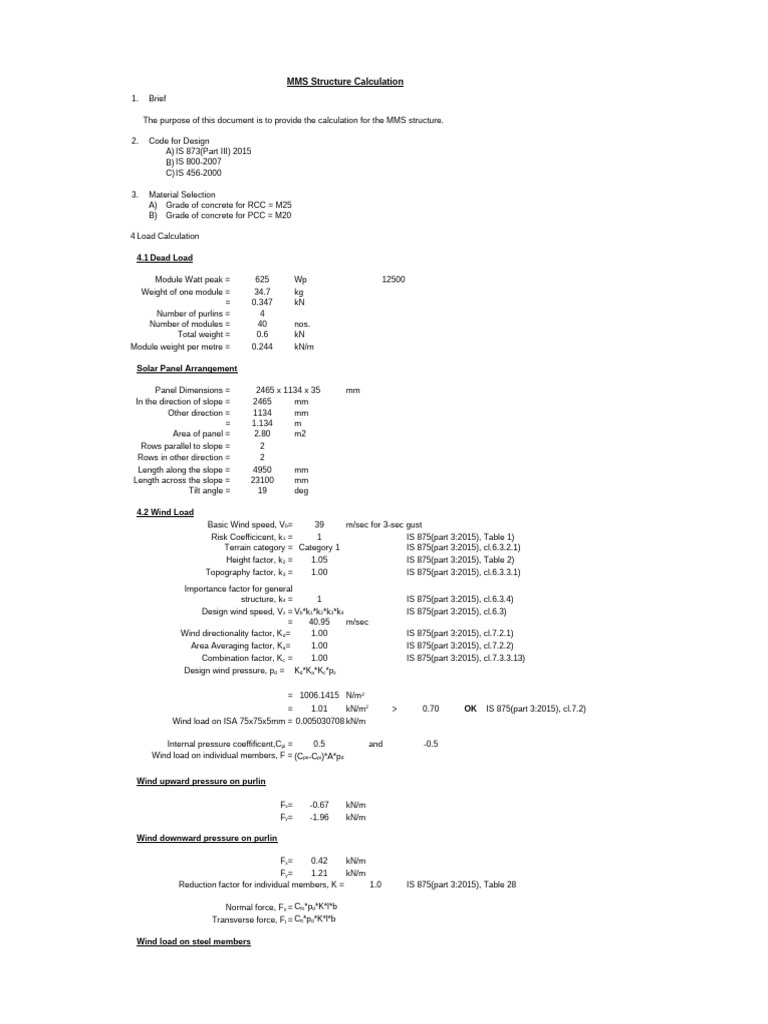 MMS Structure Wind Pressure Calculation1 | PDF | Civil Engineering