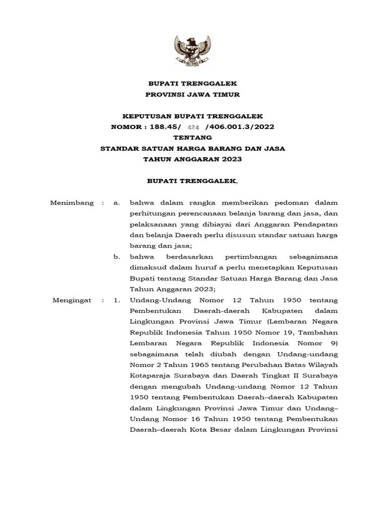 SK no 424 SSH 2023 dan lampiran | PDF