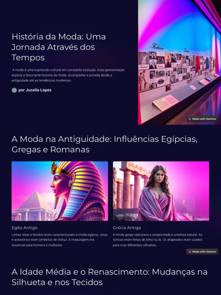Linha do Tempo da História da Moda | PDF | Moda | Roupas