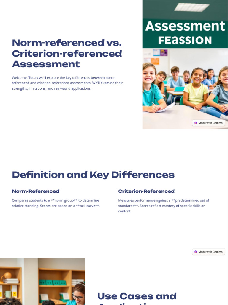 Norm Referenced Vs Criterion Referenced Assessment | PDF