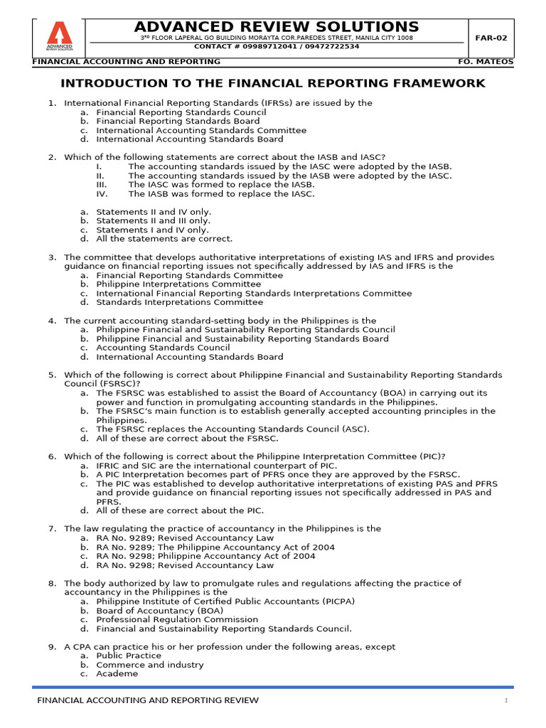 02 Introduction To The Financial Reporting Framework | PDF ...