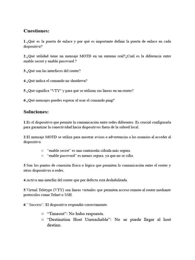 Práctica 5 - Red Con Configuración de Router en Cisco Packet Tracer | PDF | Dirección IP ...