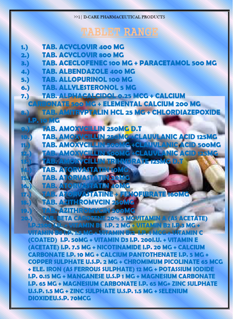 D-Care Pharma Products | PDF | Magnesium | Calcium
