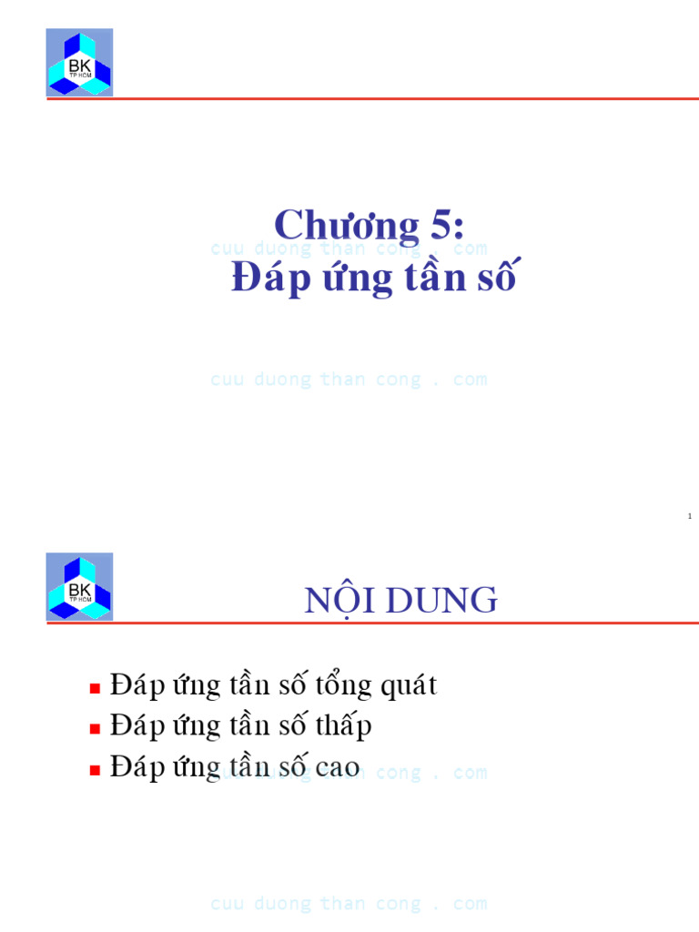 Mach-Dien-Tu - Nguyen-Thanh-Tuan - MDT - c5 - Dap-Ung-Tan-So - (Cuuduongthancong - Com) | PDF