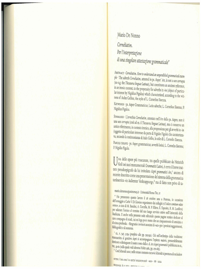 De Nonno 2022 Corneliatim | PDF