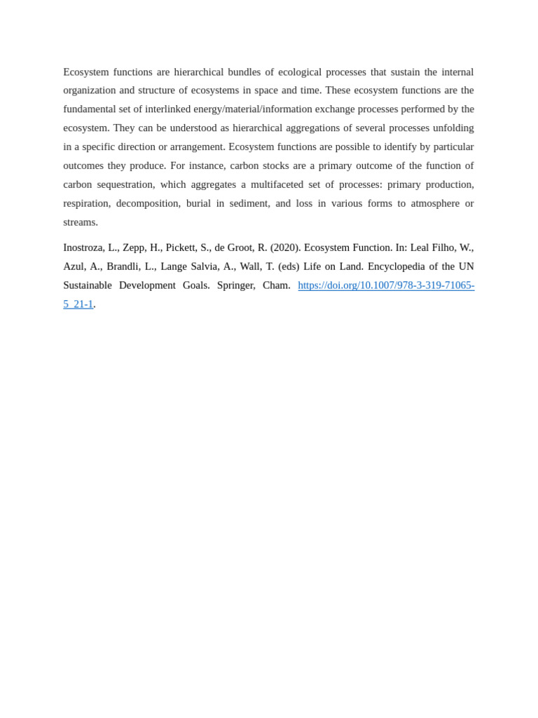 Ecosystem Functions Are Hierarchical Bundles of Ecological Processes ...