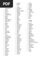 Fantasy Vocabulary Word List | PDF