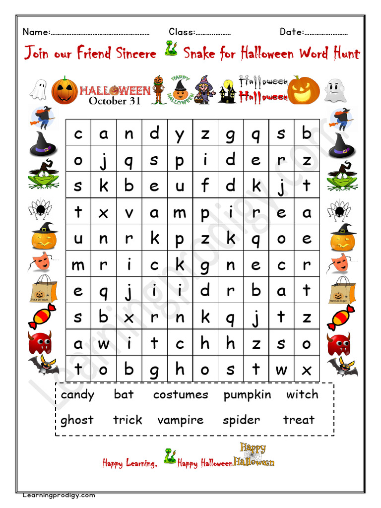 Halloween Word Hunt Activity | PDF