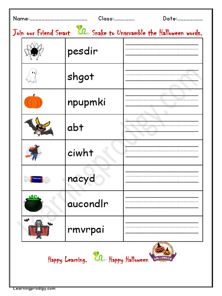 Halloween Word Scramble Activity | PDF