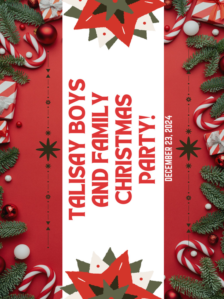 Red and Green Simple Festive Filipino Christmas Eve Party Invitation | PDF
